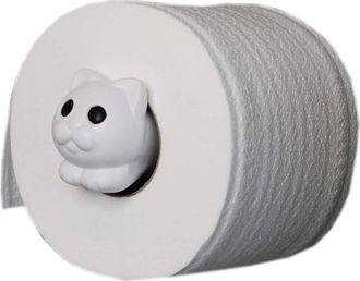 Qualy Roll Meo Toilettenpapierhalter in Weiss, 13.7 x 5.3 x 3.8 cm