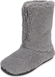 Polar Chaussons en sherpa pour homme - Chaussons dint&eacute;rieur en mousse &agrave; m&eacute;moire de forme avec semelle en caoutchouc antid&eacute;rapante