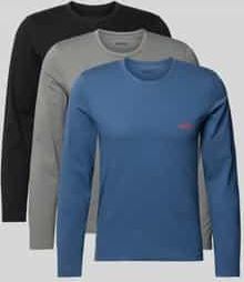 HUGO BOSS Regular Fit Langarmshirt aus reiner Baumwolle im 3er-Pack