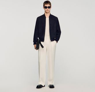 Sandro Wildlederblouson mit Rei&szlig;verschluss