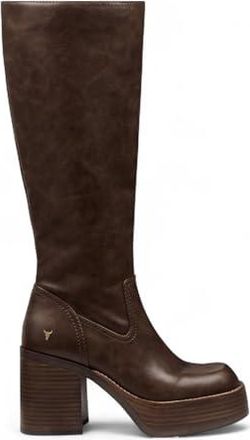 Windsor Smith Bottes à Talons Compensés Montantes en Similicuir Chêne Foncé Windsorsmith Pour Femmes