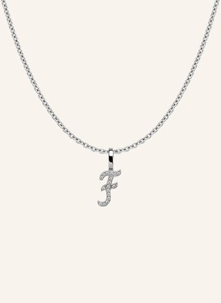 Cada Cada Kette Tiny Diamond Letter F silber