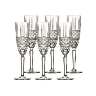 Cristalica Sektglas Sektkelch Champagnerglas Brillante Retro Nostalgie 6er Set 190ml