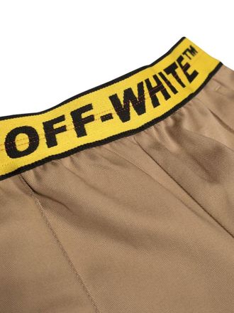 Off-white Cotton-Elastane Blend Chino Trousers - Beige