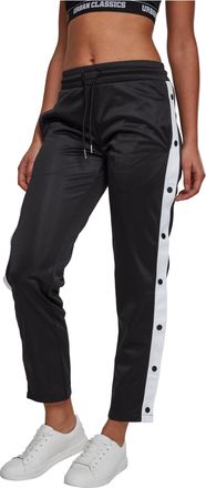 Urban Classics Damen Relaxed Sporthose Ladies Button Up Track Pants TB1995, Gr. 34 (Herstellergröße: XS), Schwarz (Blk/Wht/Blk 00493)
