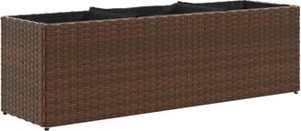 vidaXL Jardini&egrave;re avec 3 pots marron 105x30x32 cm r&eacute;sine tress&eacute;e vidaXL