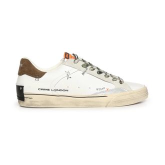 Crime London Homme, Chaussures, Blanc, Taille: 43 EU Distressed Baskets