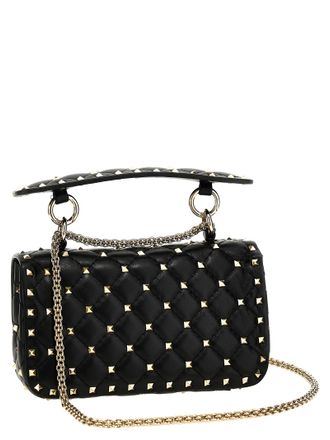 Valentino Garavani Lambskin Leather Shoulder Bag - Black