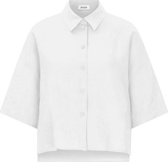 Drykorn Femme, Blouses et Chemises, Blanc, Taille: 42 FR Chemisier Femme &agrave; Manches Courtes