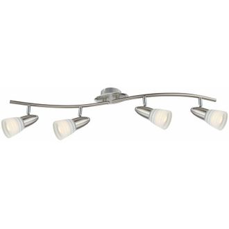 ETC Shop Spot led au plafond chrom&eacute; salon salle &agrave; manger &eacute;clairage spot en verre pivotant Globo 54536-4