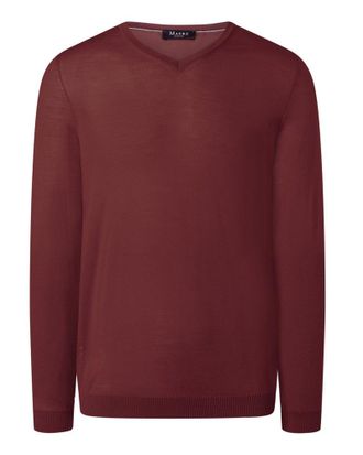 Maerz Leichter Pullover aus Merinowolle mit V-Ausschnitt in
