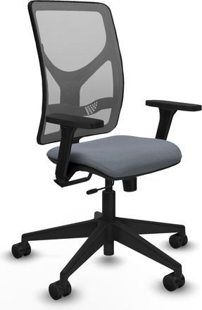 Piqueras y Crespo Grauer Schreibtischstuhl mit 3D-Armlehnen, h&ouml;henverstellbare Lendenwirbelst&uuml;tze, ausgestattet mit Syncro/Traslack und Schneideschaum, mit Rollen von 6
