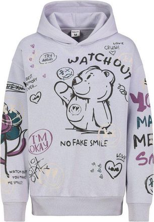 Sublevel Kapuzenpullover Damen Hoodie mit Alloverprint Sweater, Kapuzensweatshirt mit seitl. Eingrifftaschen