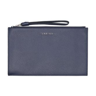 Orciani Homme, Accessoires, Bleu, Taille: ONE Size Porte-cartes &agrave; dragonne en cuir grain&eacute;