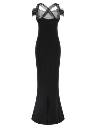 Nensi Dojaka Womens Black Viscose Long Dress