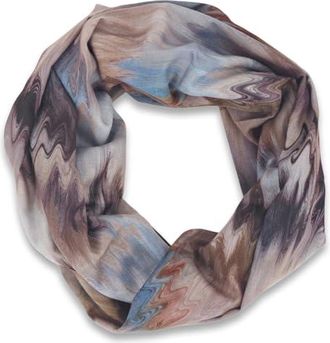 styleBREAKER &Eacute;charpe tubulaire pour femme avec motif de vagues aquarelle zigzag | &Eacute;charpe boucle douce en viscose | Ch&acirc;le rond l&eacute;ger tour de cou mati&egrave;re douce 90x4