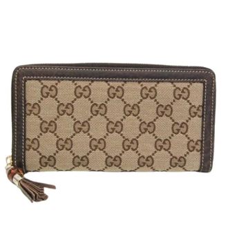Gucci Portefeuille long zipp&eacute; rond Pre-owned 224253 - Femme - Pre-owned - Brun - Taille: ONE Size