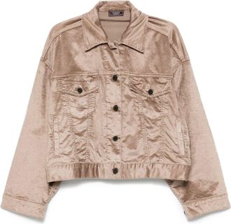 PESERICO Jacke aus Velours - Braun