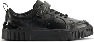 Clarks Oslo Flare O Oxford-Schuh, Schwarzes Leder, 34 EU