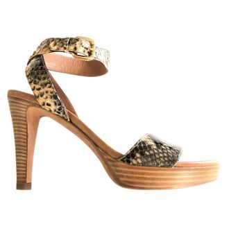 Fratelli Rossetti python-effect leather platform sandals Size 38.5