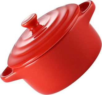 SOLUSTRE Keramik-schmortopf Mit Doppelgriffen Und Deckel Mikrowellengeeignet Hitzebest&auml;ndige Auflaufform F&uuml;r Haushaltk&uuml;che Langlebige Feuerfeste Steuerschale i