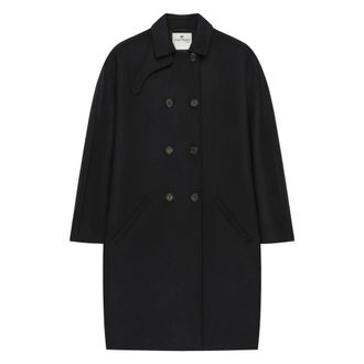 Courr&egrave;ges Wool Oversize Coat - - Coats - Damen - Schwarzk - M