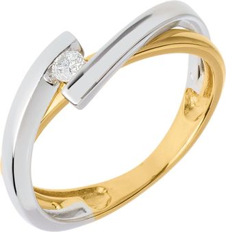 Edenly Solitär Kostbarer Kokon - Mecano - Gelb- und Weißgold - 0. 07 Karat - 18 Karat