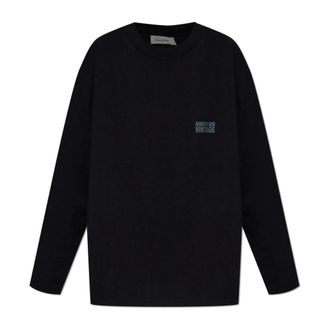 American Vintage Femme, Tops, Noir, Taille: 40/42 FR Gixy T-shirt &agrave; manches longues