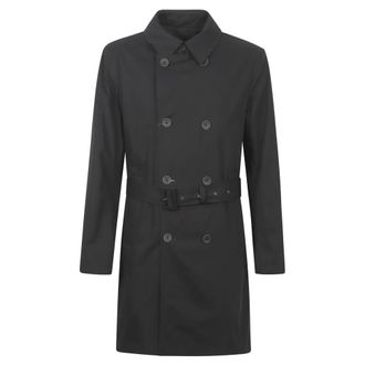 Herno G&uuml;rtelmantel aus neuer moderner Wolle - - Coats - Herren - Schwarzk - XL