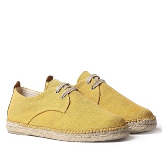 Toni Pons Herren-Espadrille zum Schn&uuml;ren aus Baumwollstoff - Dixon - Gelb, 39 EU
