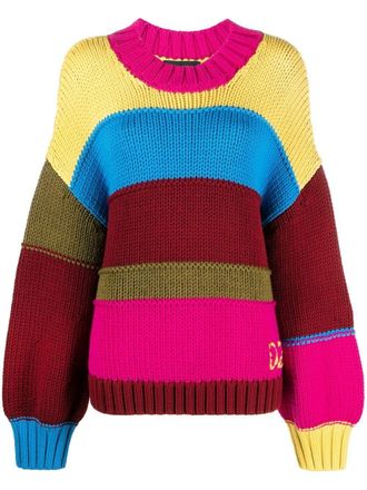 Dsquared2 pull en maille intarsia &agrave; manches longues - Rose