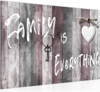 Runa Art Bild Home Abstrakt Modern Wandbilder Schlafzimmer Wohnzimmer 1 Teilig - Made In Germany - Holz Grau Rosa Flur 040215c