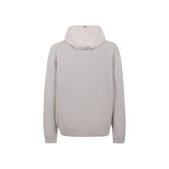 Herno Mens Gray Wool Hoodie Clothing