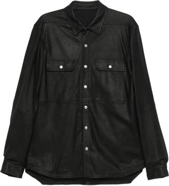 Rick Owens Homme, Chemises, Noir, Taille: XL Pocket Outer Shirt