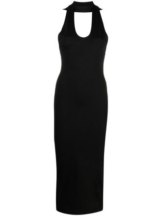 Maison Margiela robe mi-longue &agrave; dos nu - Noir