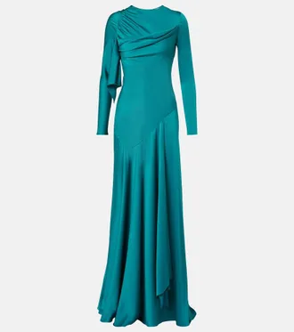 Alexander McQueen Robe longue en satin
