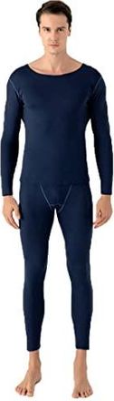 Generic Ensemble de 2 combinaisons thermiques pour homme - Pour lautomne et lhiver - Confortables - Couleur unie - Sous-vêtements respirants - Haut et pantalo