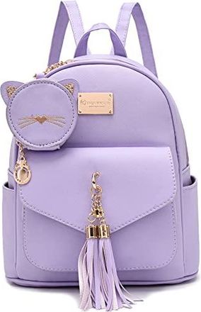 I Ihayner Sac &agrave; dos tendance pour fille - Mini sac &agrave; bandouli&egrave;re en cuir pour adolescentes et filles - Avec porte-monnaie, lilas, S