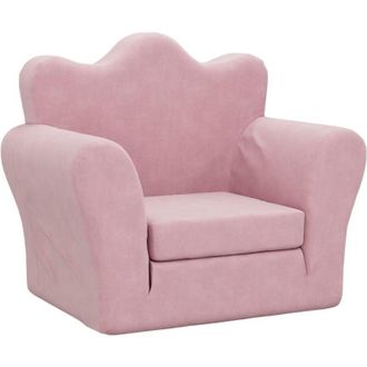 vidaXL Schlafsofa f&uuml;r Kinder Rosa Weich Pl&uuml;sch Vidaxl