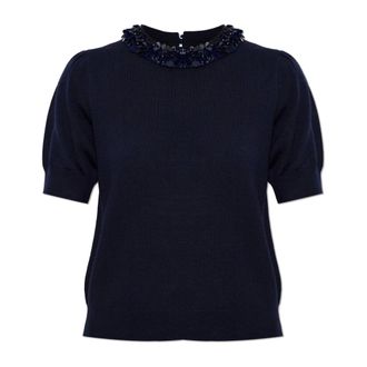 Ulla Johnson Femme, Pulls, Bleu, Taille: 40 FR Haut Jude orn&eacute;