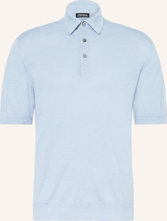 Ermenegildo Zegna Zegna Strick-Poloshirt Mit Seide blau