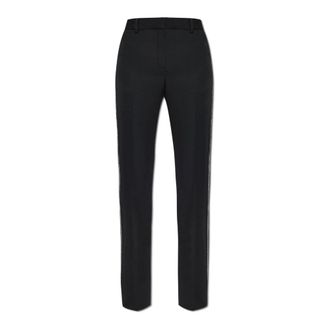 Versace Hose mit gl&auml;nzenden Seitenstreifen - - Trousers - Damen - Schwarzk - S