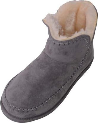 Absolute Footwear Bottines en fausse fourrure pour femme avec coutures d&eacute;coratives, gris, 37 EU