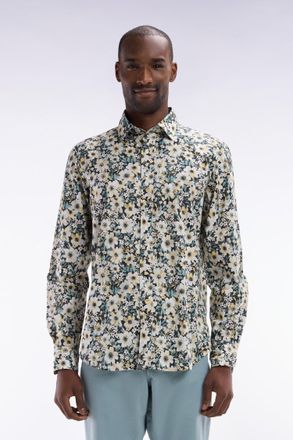 Eden Park Chemise En Popeline De Coton &Agrave; Imprim&eacute; Floral Coupe Droite