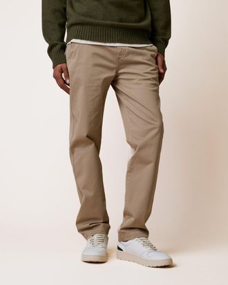 Faguo Pantalon droit beige coton