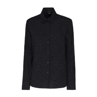 Pinko Schwarzes Hemd mit Jacquardmuster - - Blouses & Shirts - Damen - Schwarzk - 2XS