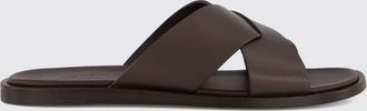 Orlebar Brown Slide-Sandalen aus Glattleder mit Ledersohle