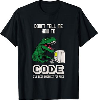 Foxxy Merch Coder T-Rex Computerfreak Lustiger Programmierer Codeasaurus Rex T-Shirt