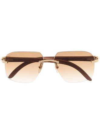Cartier lunettes de soleil &agrave; monture carr&eacute;e - Or