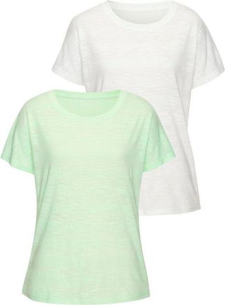 Vivance T-Shirt mit modischer Strukturoptik (2er-Pack) aus pflegeleichter Qualität mit Baumwolle